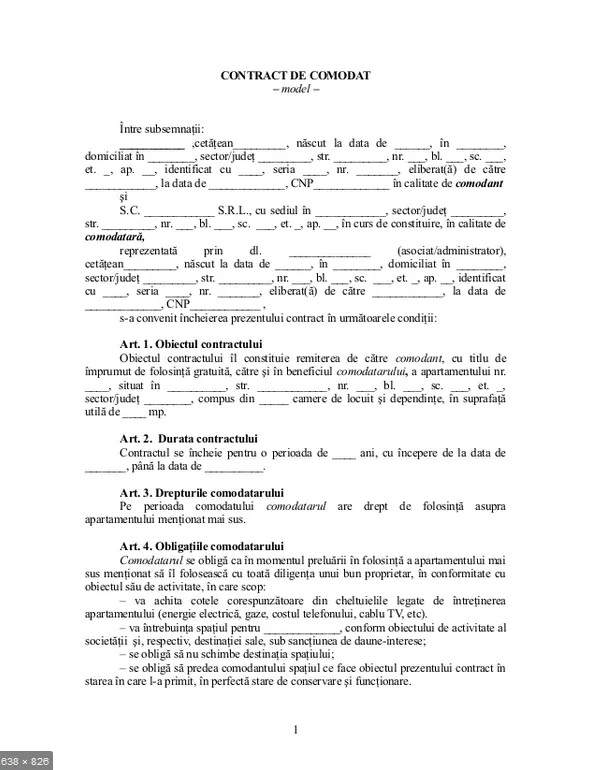 Cum trebuie să arate un contract de comodat pentru un sediu social ...